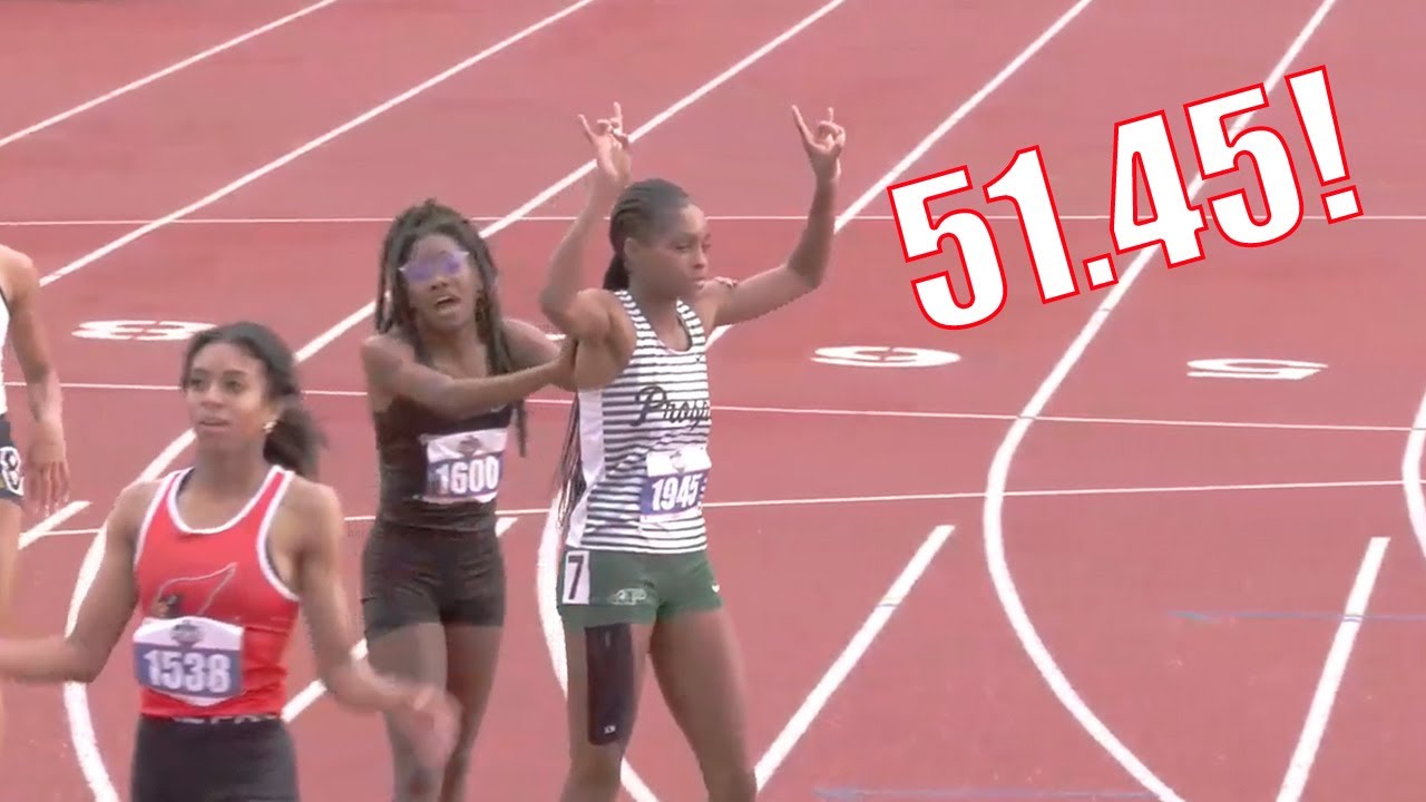 Lauren Lewis BREAKS Texas State Meet Record In 400m - YouTube