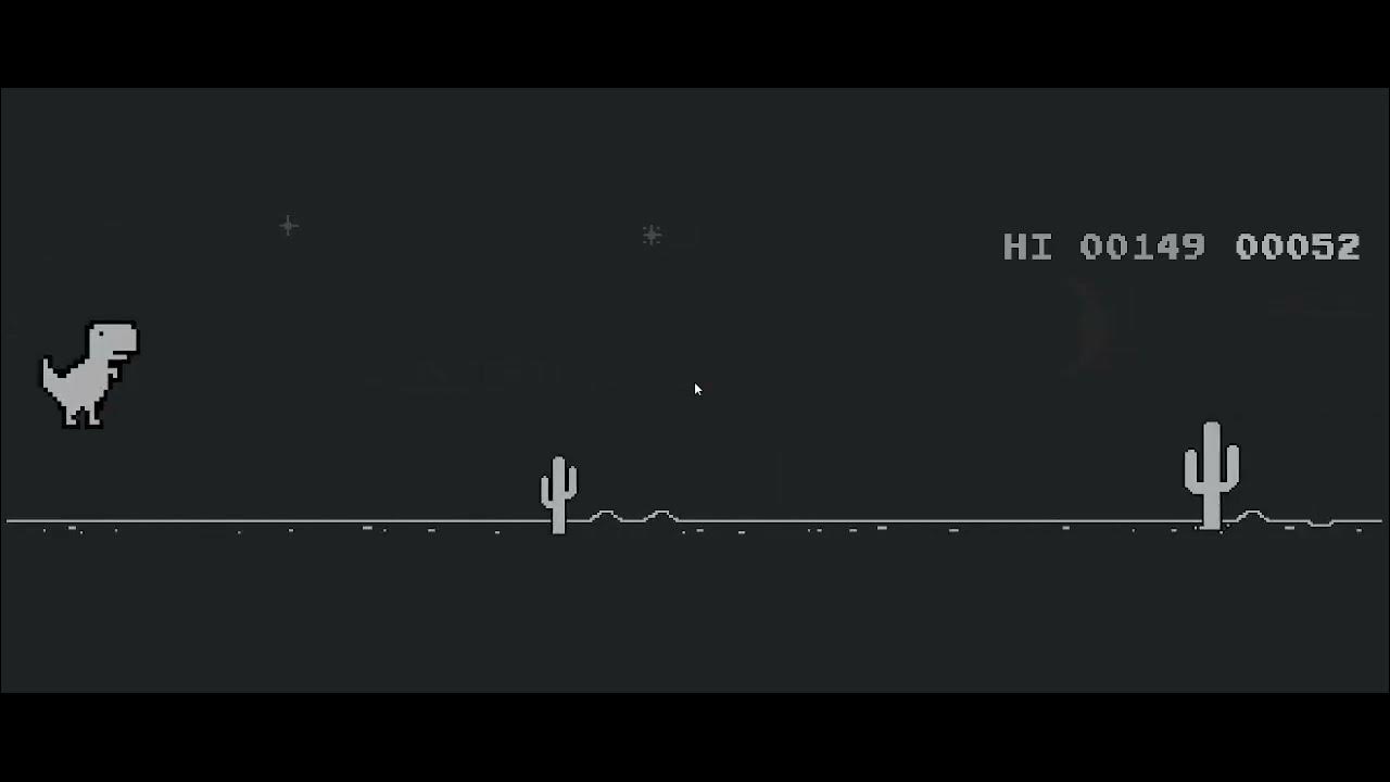 getting 250 score while holding space in chromes dinosaur game. - YouTube