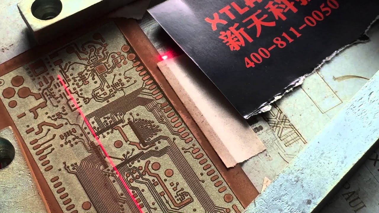 PCB board engraving, Fiber laser engraving machine - YouTube