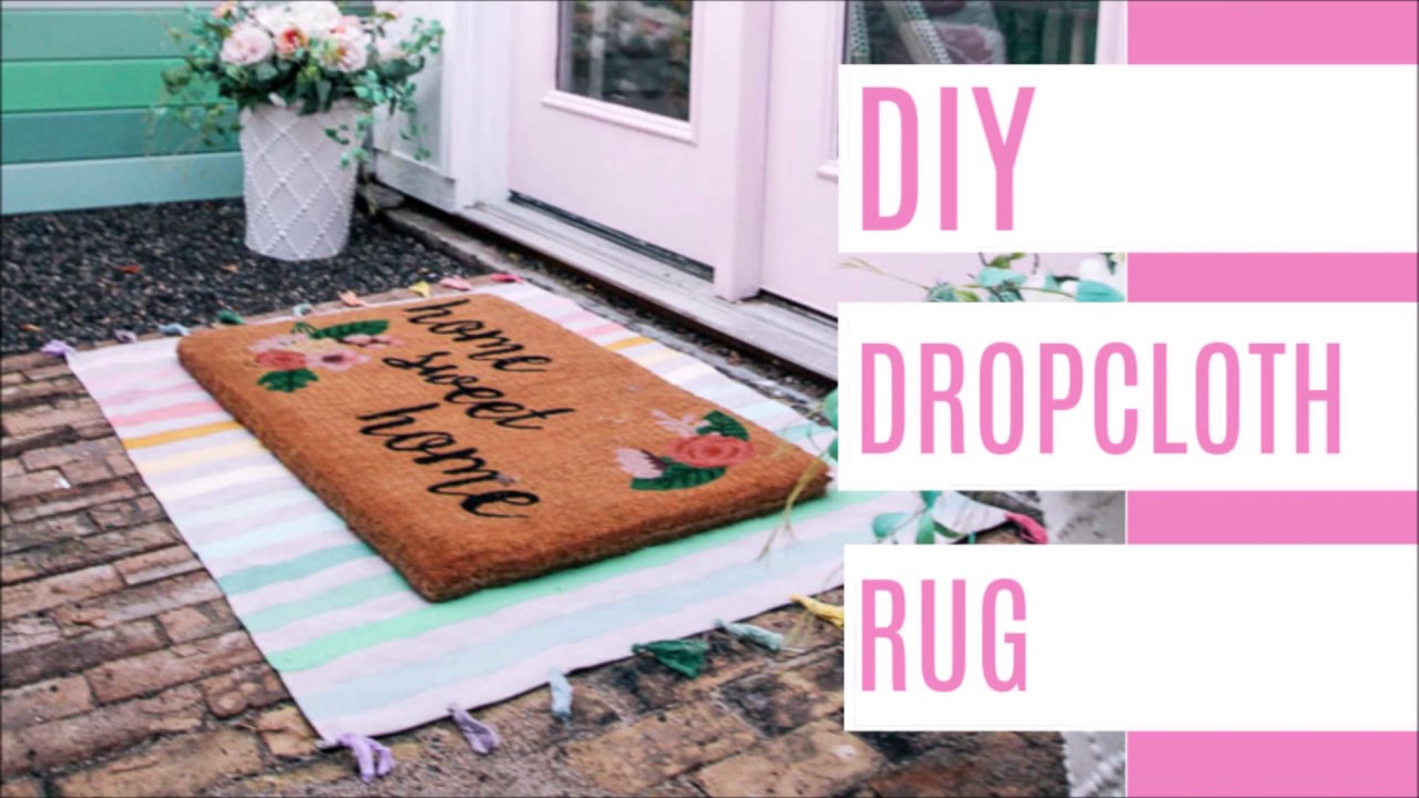 DIY drop cloth rug - YouTube