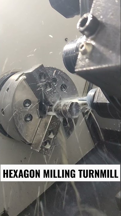 HEXAGON MILLING TURNMILL #cnc #cncmachine #lathe #cnclathe - YouTube
