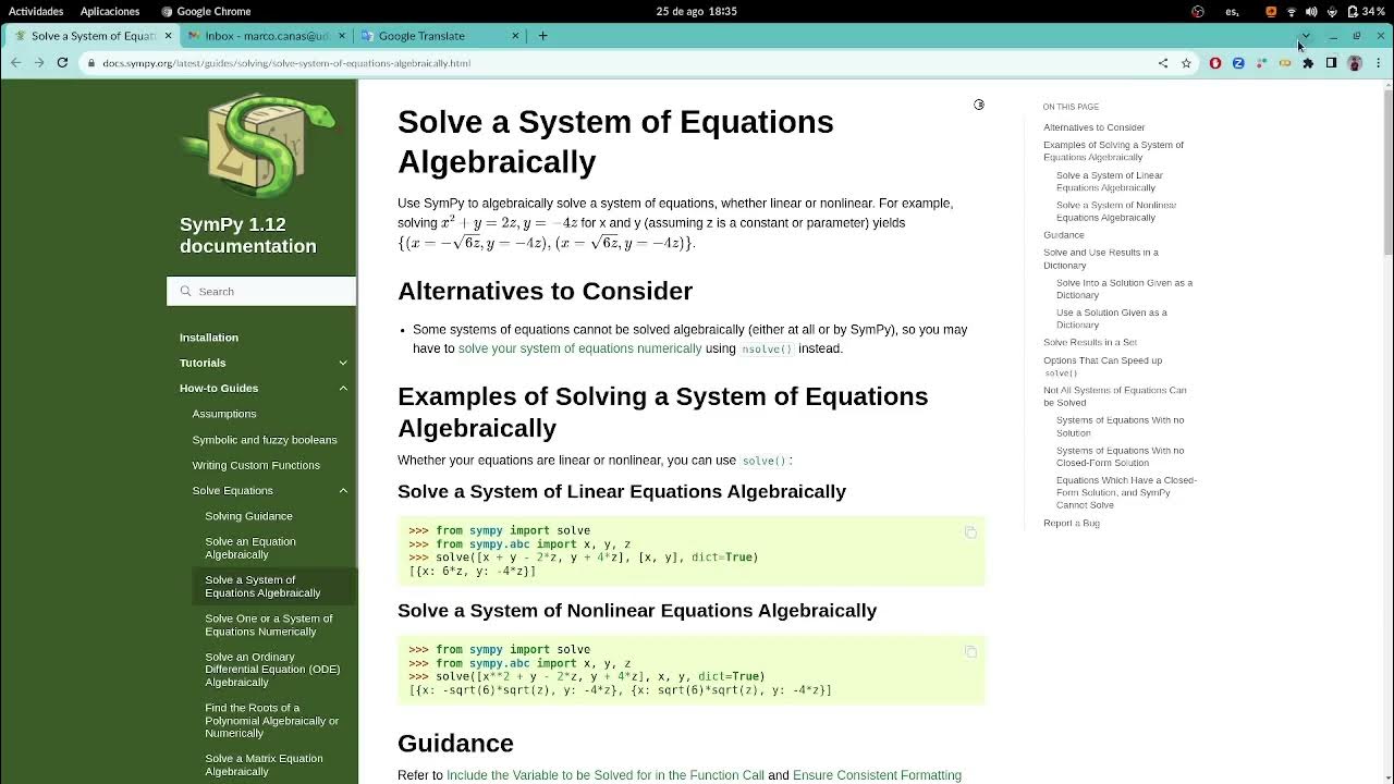 Cómo resolver sistemas de ecuaciones lineales 3x3 con sympy de python ...