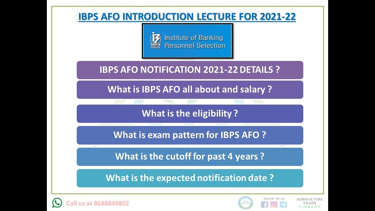 IBPS AFO 2021-22 NOTIFICATION OUT, PREVIOUS YEAR CUTOFF, ELIGIBILITY ...