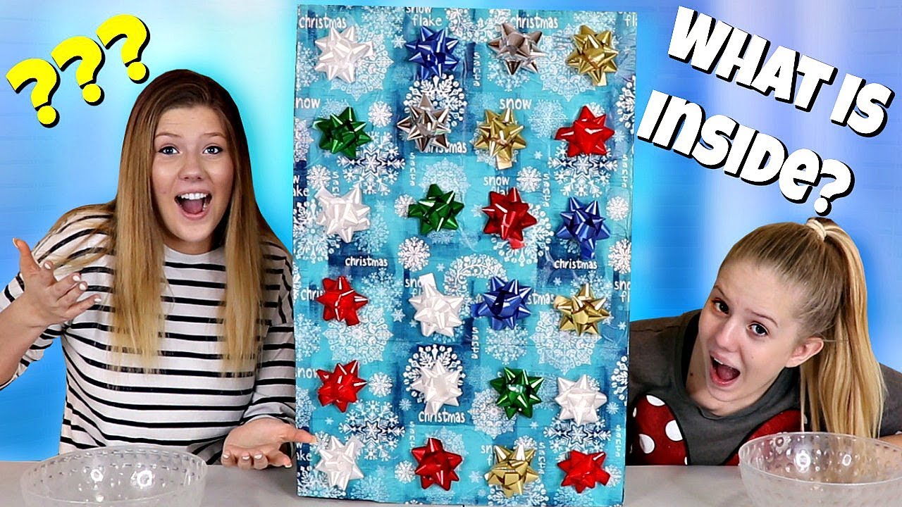 We Made Slime Using an Advent Calendar | Holiday Challenge | Taylor and ...