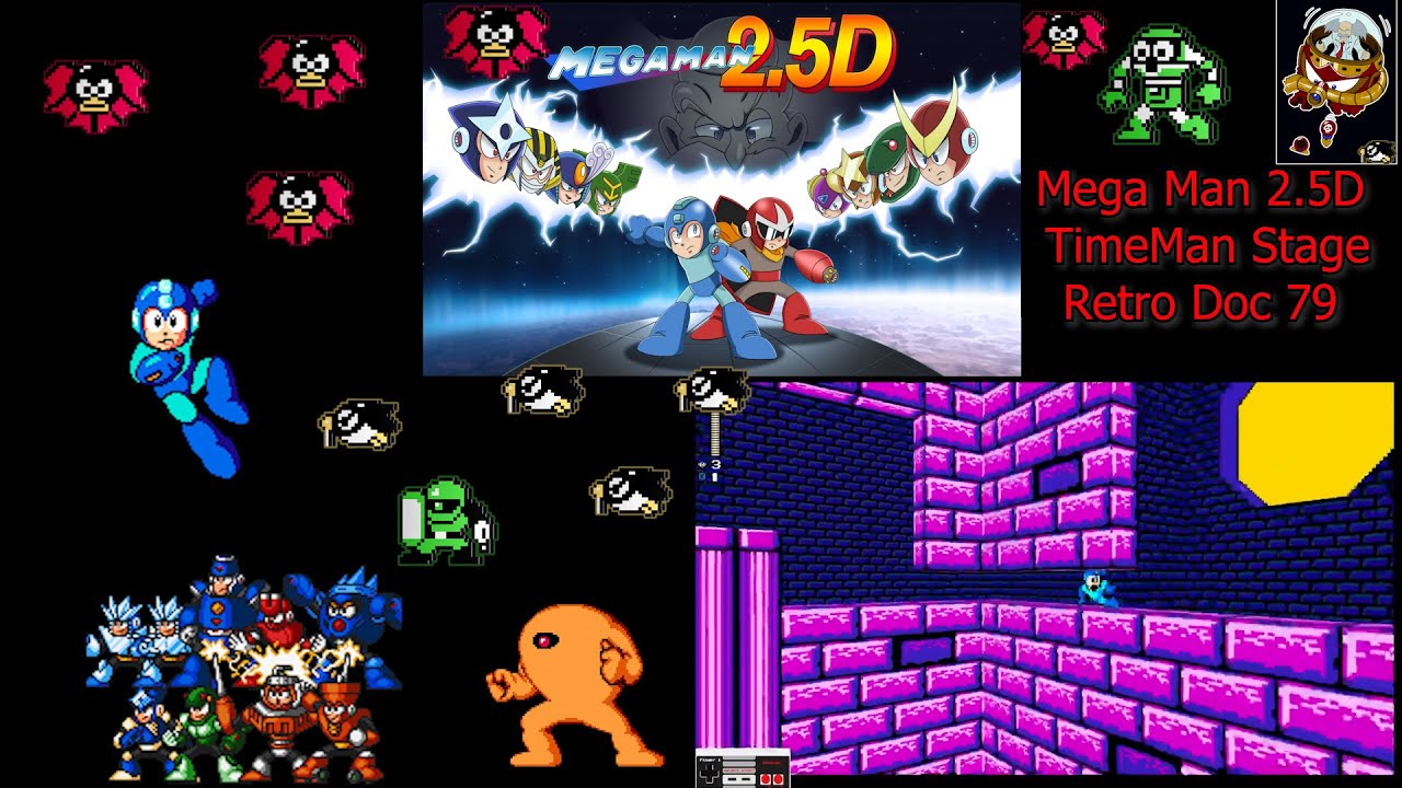 Mega Man 2.5D Time Man Stage 1st time through with Boss Fight - YouTube
