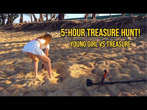 Young Girl vs Treasure 😱 5 Hours Searching for a Hidden Beach Find