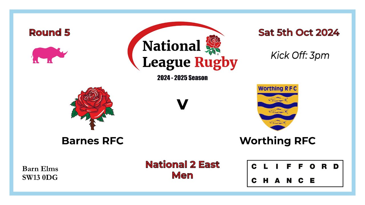 1stXV Men - Barnes RFC 55 v 26 Worthing RFC | 5 October 2024 | 2nd Half ...