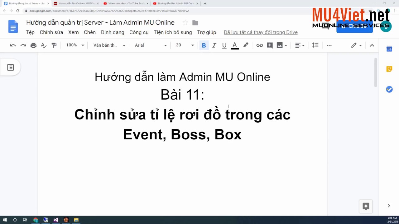 Hướng dẫn làm Admin MU Online Bài 11: Chỉnh sửa tỉ lệ rơi đồ trong các ...