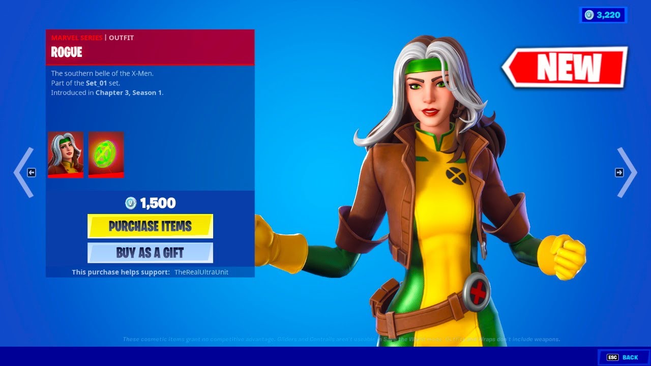 *NEW* ROGUE SKIN GAMEPLAY - FORTNITE X-MEN ITEM SHOP - YouTube