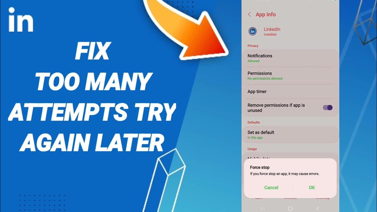How To Fix Too Many Attempts Try Again Later On LinkedIn App 2023 - YouTube
