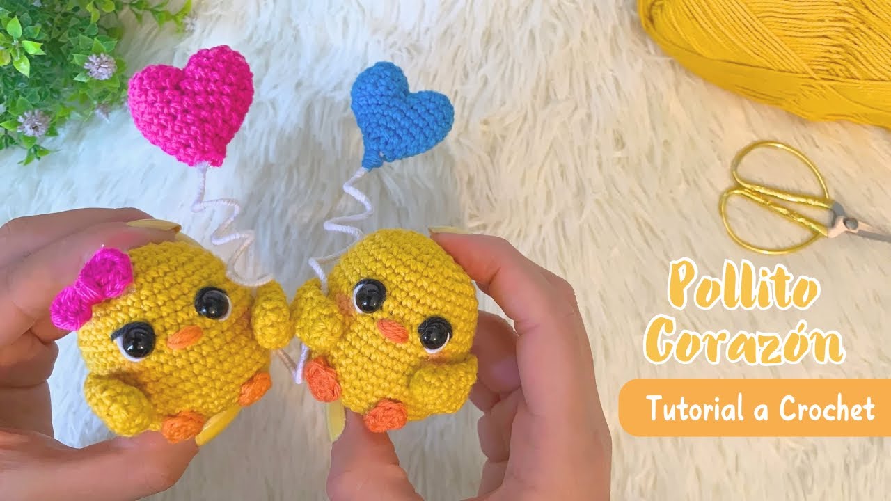 Pollito con Corazón 💕| Tutorial Paso a Paso| Amigurumi - YouTube