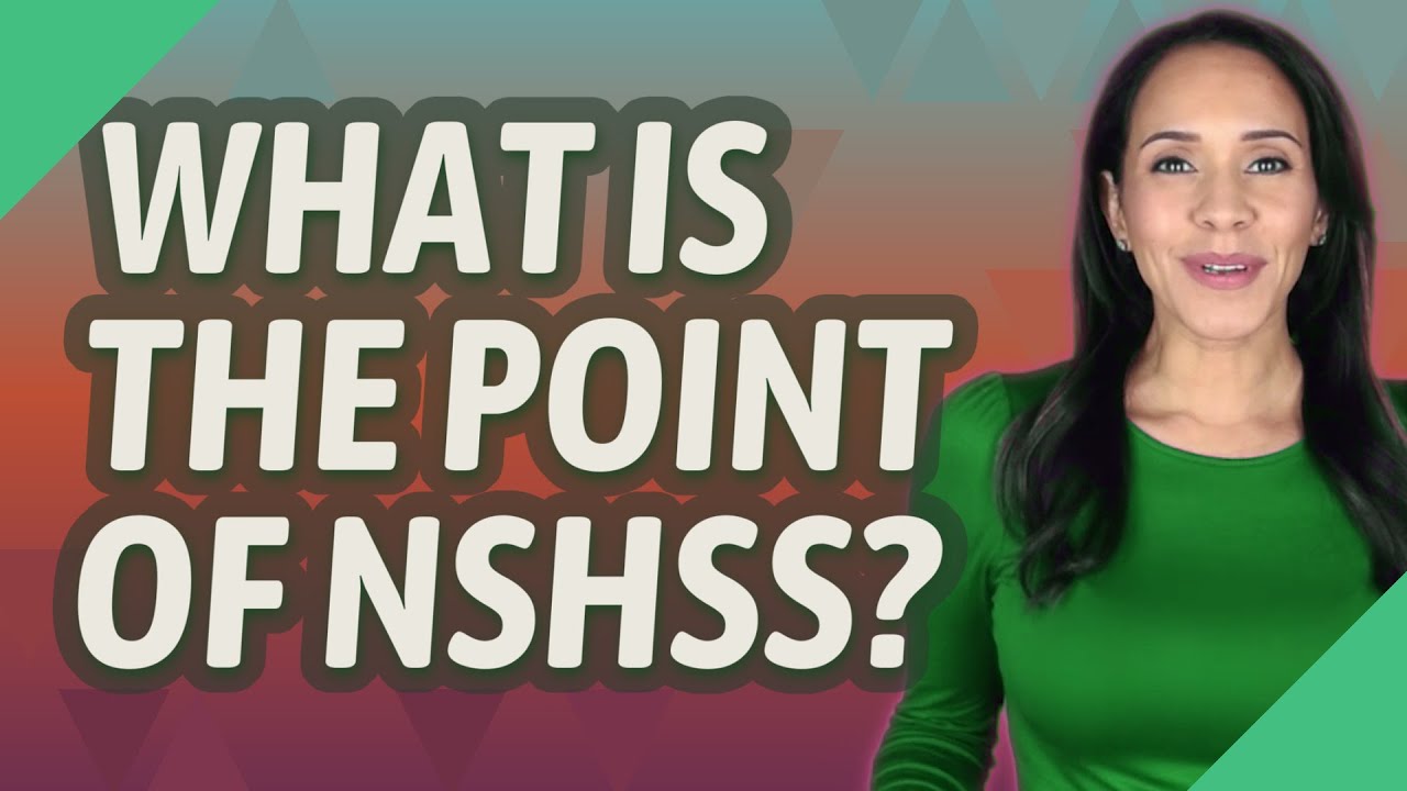 What is the point of Nshss? - YouTube