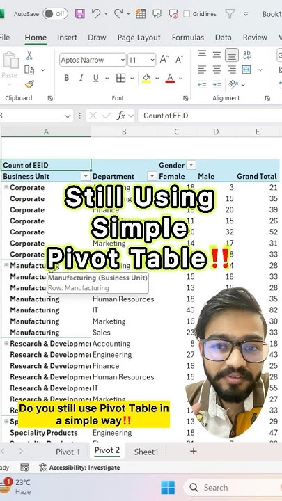 Don't Use simple pivot table in Excel‼️Instead Use Interactive Pivot Table #excel #exceltips # ...
