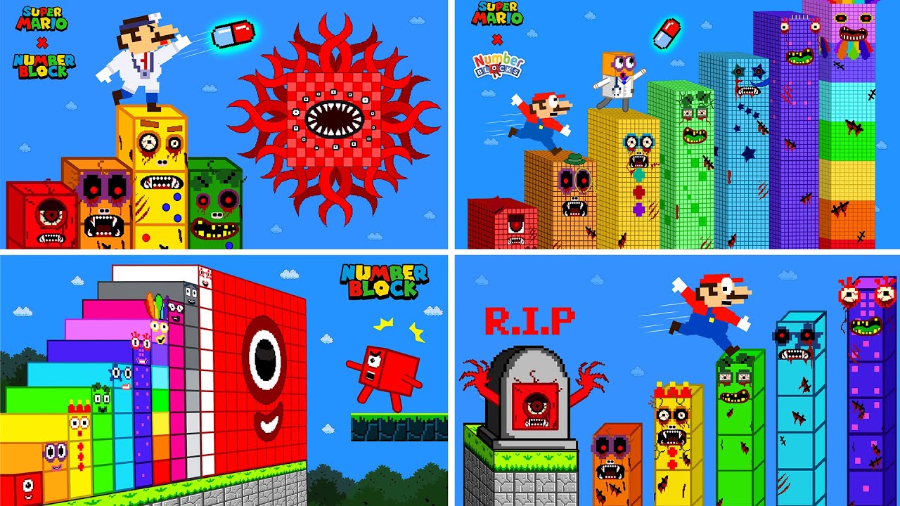 Funniest Dr. Mario's Giant Zombie Numberblocks Maze | videos ALL ...