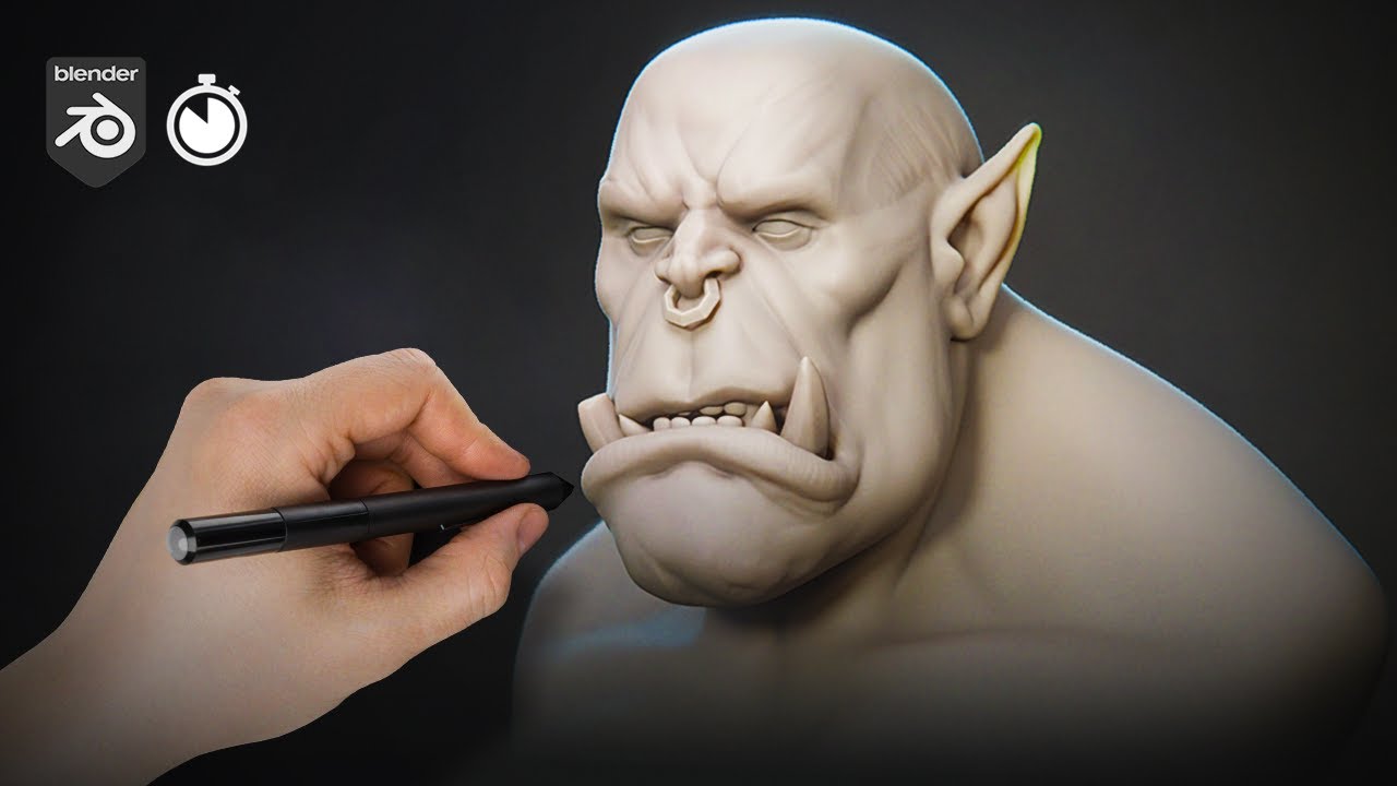 Sculpting a Stylized Orc in Blender | 1 Hour Challenge - YouTube