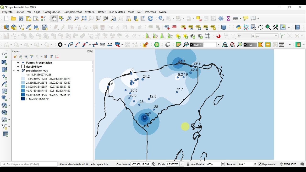 Cómo realizar un mapa de precipitación en QGIS [Part.1] - YouTube