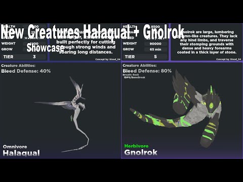 [Creatures of Sonaria] Halaqual + Gnolrok showcase [크리쳐 오브 소나리아] 할라퀄 ...