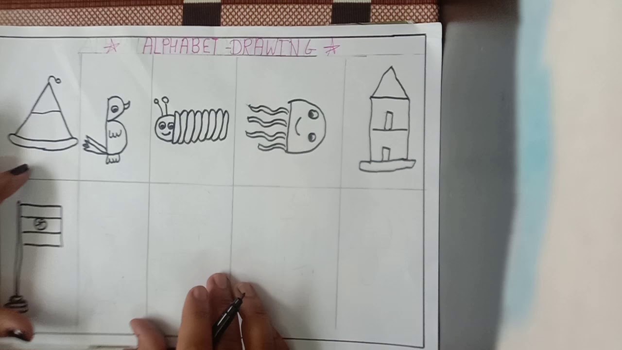 STD-2nd sub-Drawing Topic- How to draw Alphabet Drawing - YouTube
