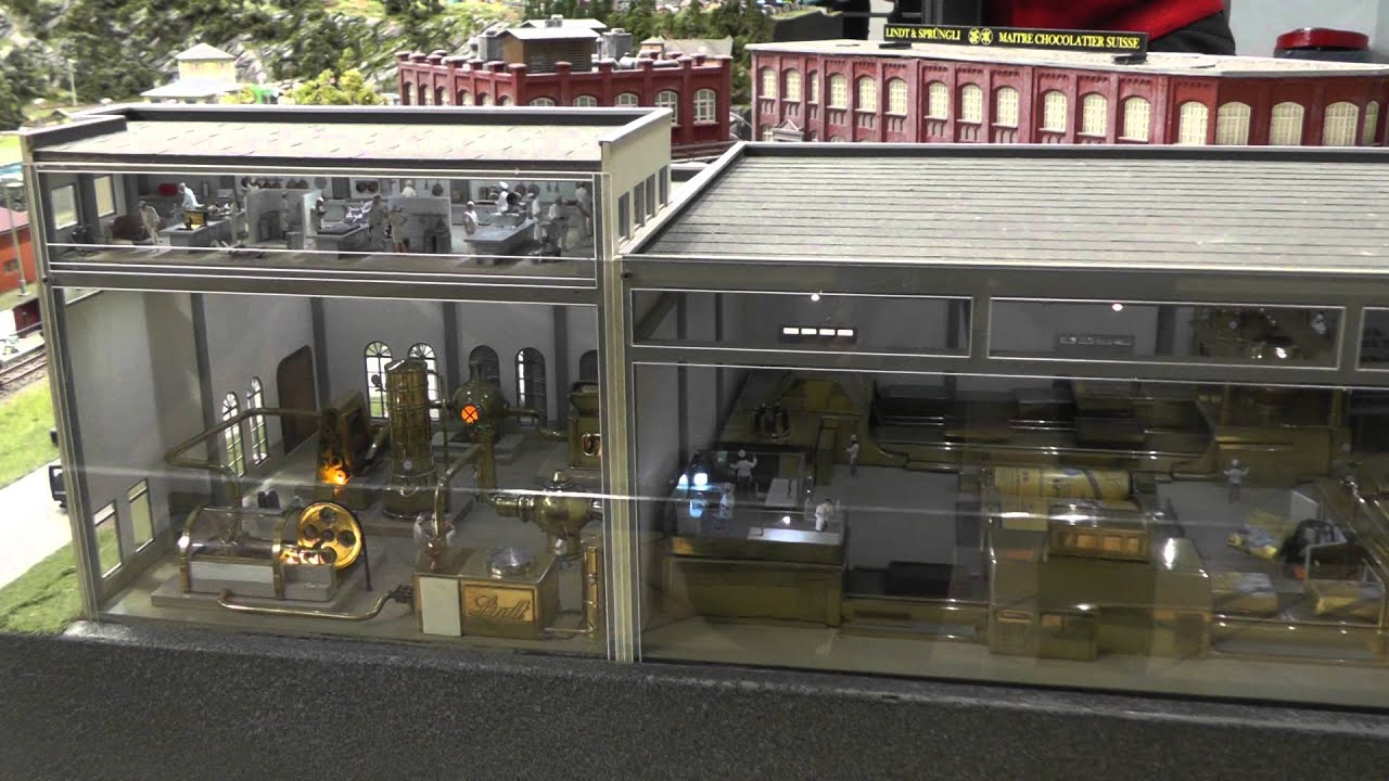 HO scale chocolate factory, chocoladefabriek, Schokoladefabrik, - YouTube