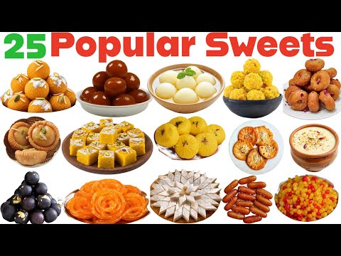 25 Popular Sweets🍥 Name in english and bengali| ২৫ টি বিভিন্ন রকমের মিষ্টির নাম| Kids learning video