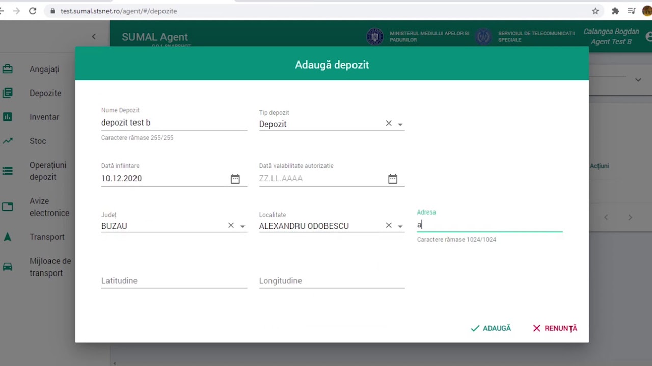 SUMAL 2.0 - Adăugarea unui depozit nou - YouTube