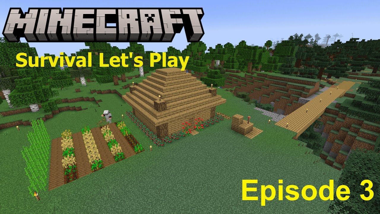 [3] Building up my base! - Minecraft Survival Let's Play - YouTube