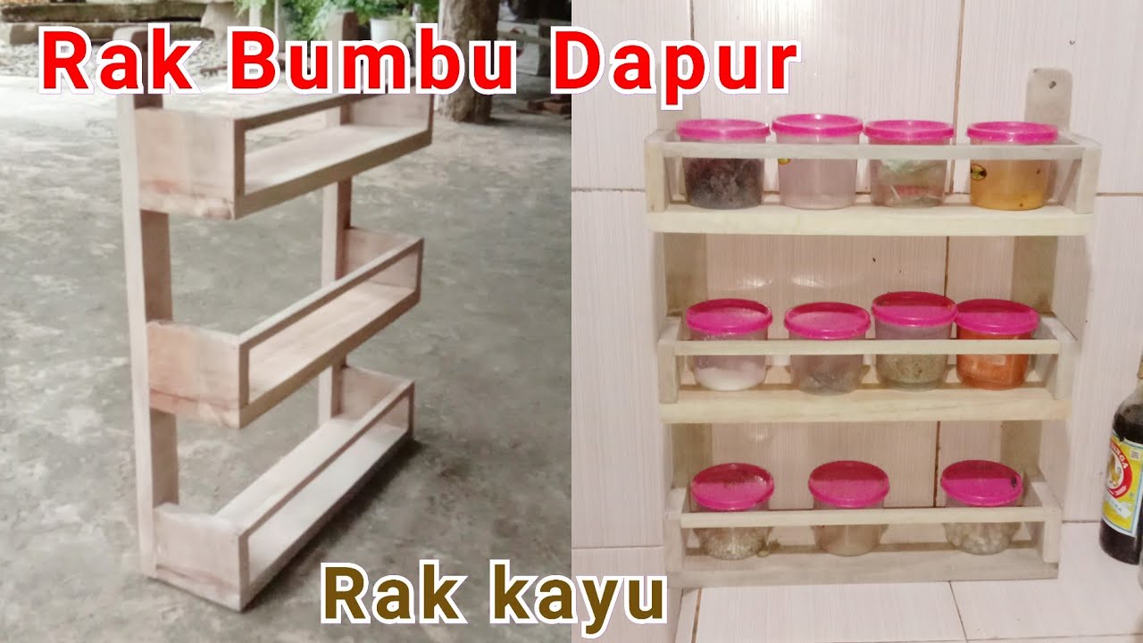 membuat Rak kayu Bumbu dapur minimalis - YouTube