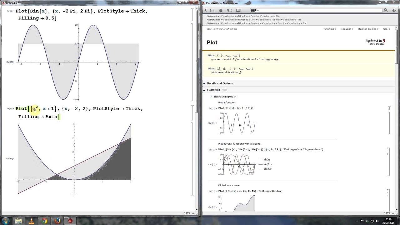 Mathematica Plot - Shading Area between graphs, Filling - YouTube