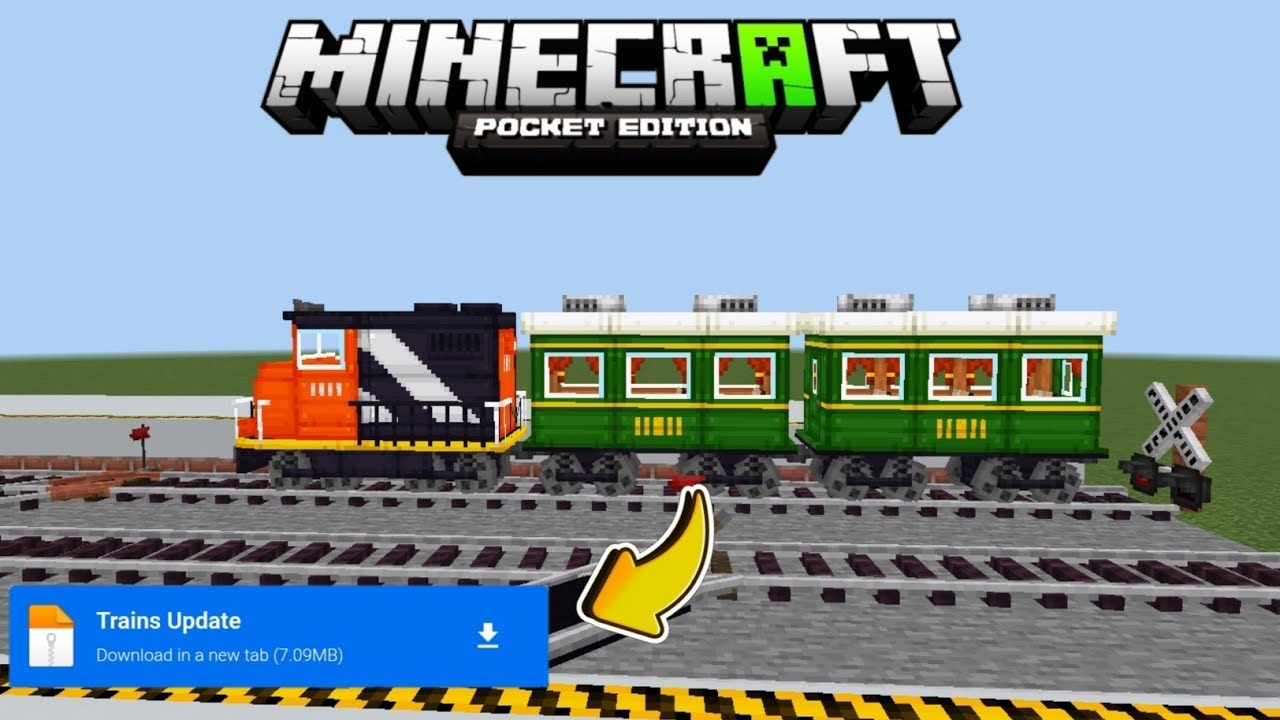 Train mod for minecraft (MCPE/BEDROCK) - YouTube