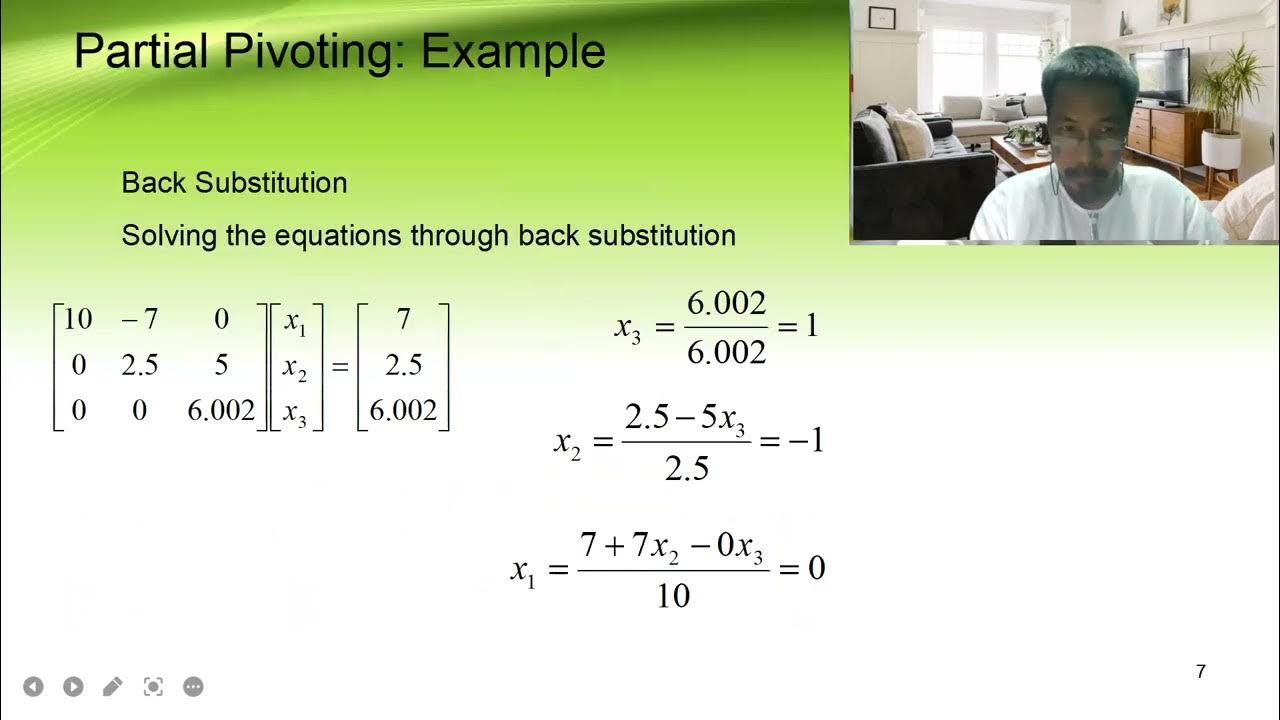 Gaussian w/ Partial Pivoting Example | NUMERICAL SOLUTION for CE Problems: Simultaneous Linear ...