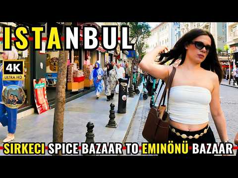 Istanbul Walking Tour 2026 4K Walking Tour | Sirkeci Spice Bazaar, Eminönü & Crowd Streets & Markets