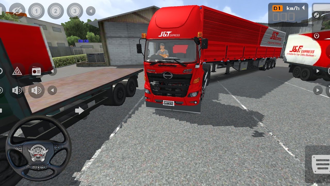 SI MERAH PERMAINAN MOBIL TRUK TRAILER WINGBOX PAKET J&T PAKET BESAR ...