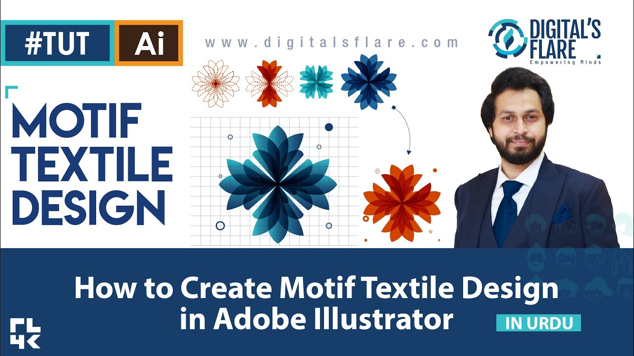 How to create Motif Textile design in Adobe Illustrator - YouTube