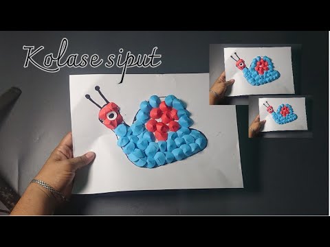Membuat Kolase Siput dari kertas origami || Kolase binatang dari Kertas ...