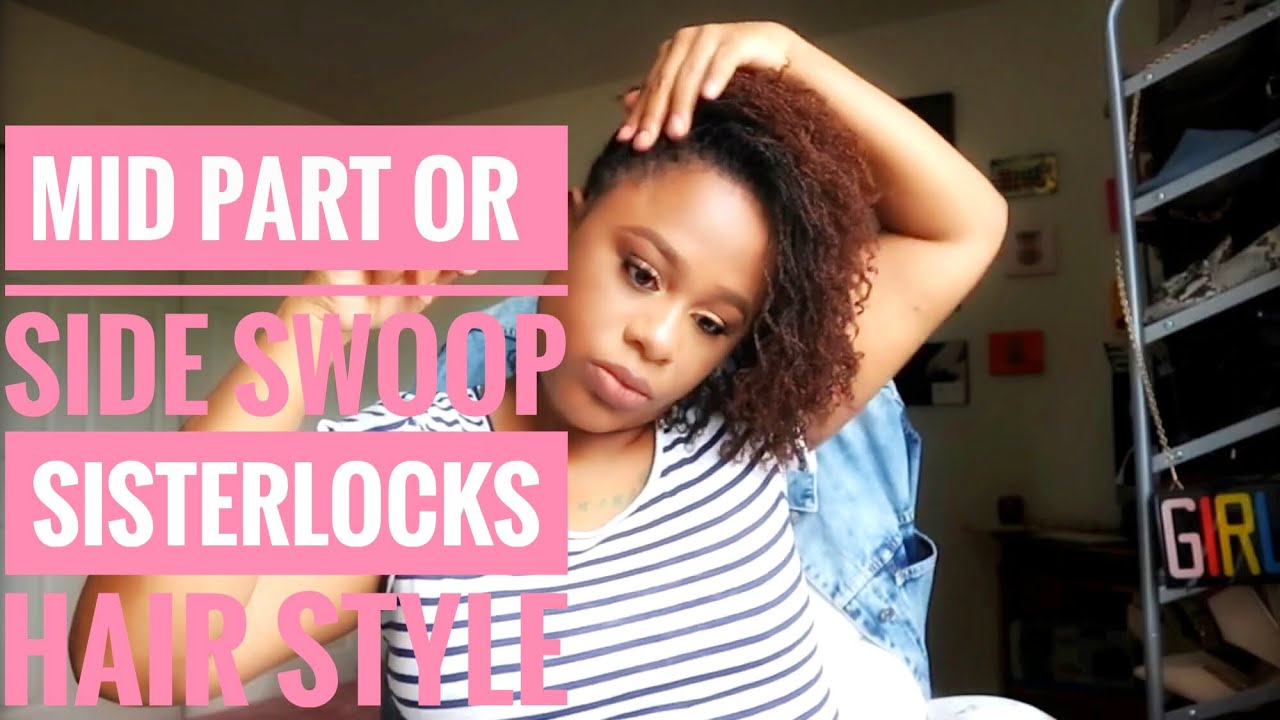 How To: Simple Middle Part or Side Swoop SIsterlocks Updo Hairstyle[Frm ...