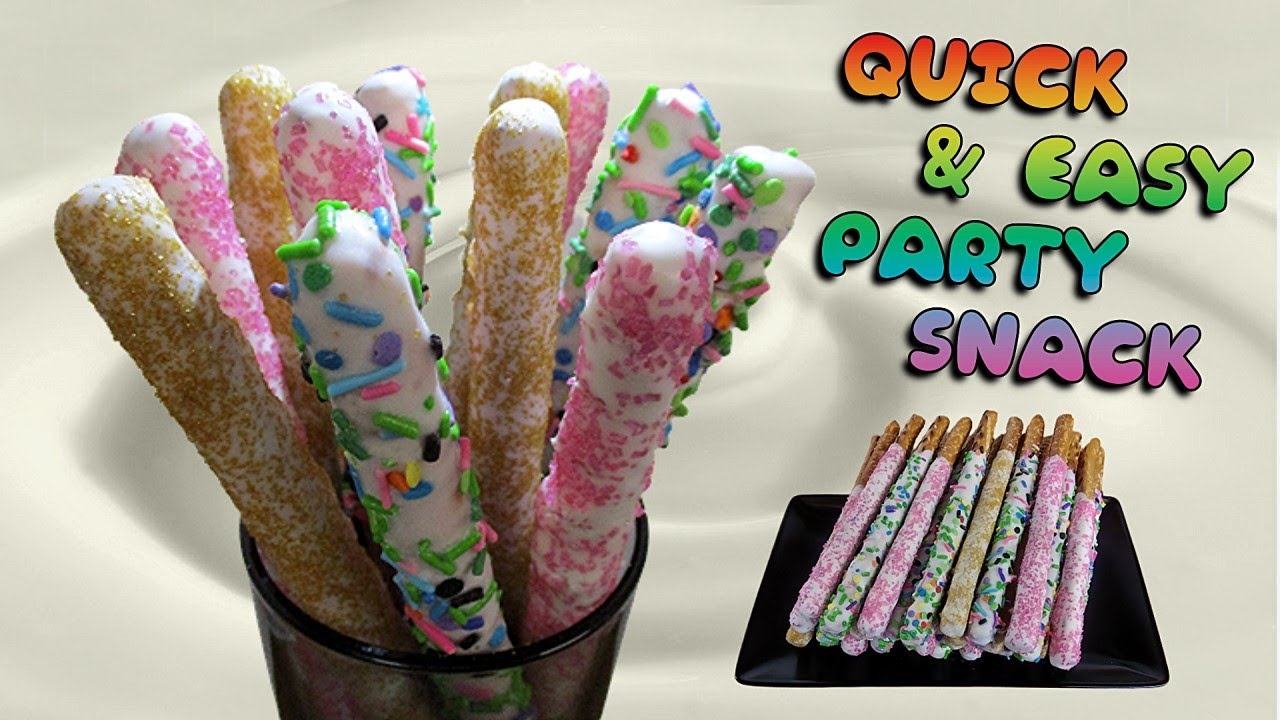 CHOCOLATE PRETZEL RODS | Quick & Easy Party Snack - YouTube