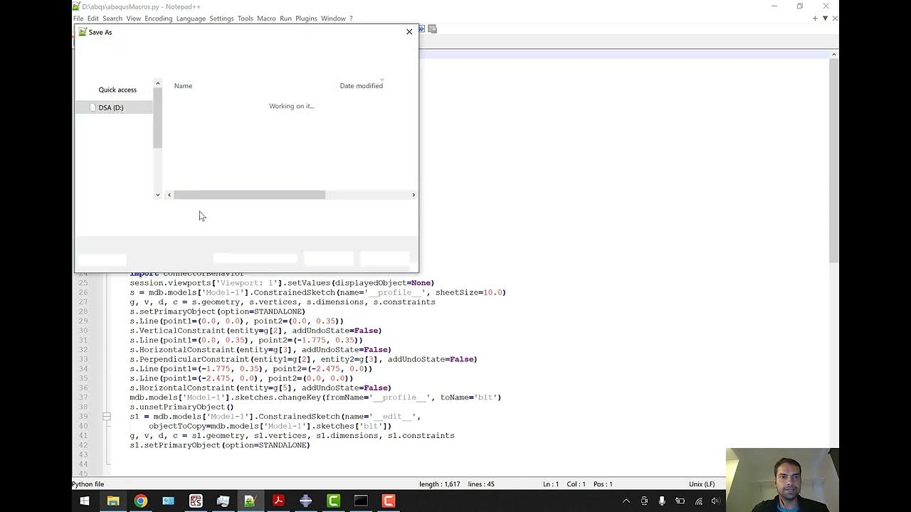Abaqus Sketches Using Python Scripting And Macro Manager Youtube