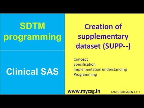 (Reupload) Clinical SAS: SDTM programming - Creation of supplementary dataset - YouTube