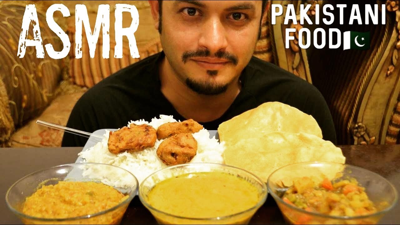 ASMR Pakistani Food(Curry Pakora, Daal, Mix Veg, Rice) | Mukbang 먹방 ...