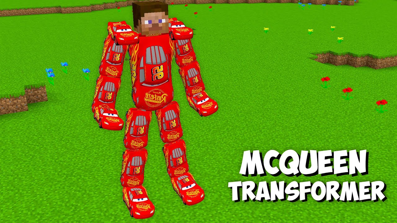 How to MAKE LIGHTNING MCQUEEN TRANSFORMER in MINECRAFT - GAMEPLAY Video ...