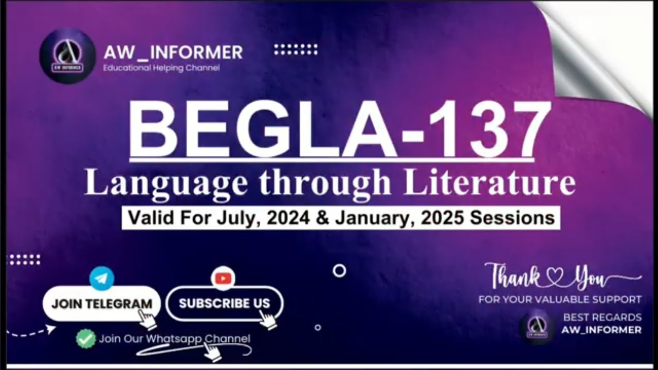 BEGLA 137 SOLVED ASSIGNMENT 24-25 | BEGLA 138 SOLVED ASSIGNMENT IN ...