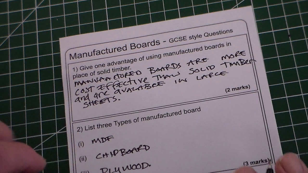 Learning Check Manufactured Boards for GCSE D&T - YouTube