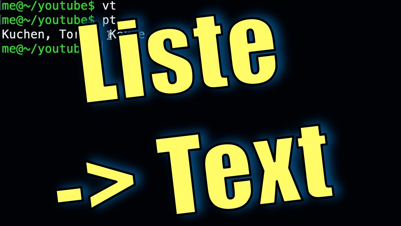 Python lernen – Liste zu Text verbinden - YouTube