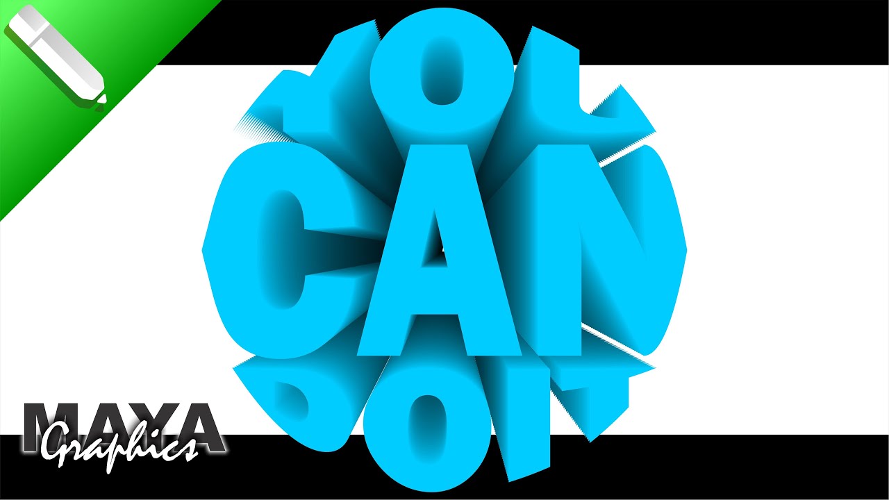 Typography illustration in Coreldraw | 3d text effect in coreldraw ...