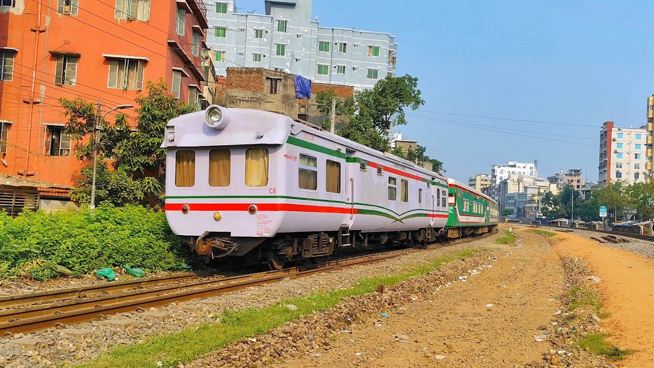 Down 704 Mohanagar Provati Express crossing Rail curve with vip coach ...