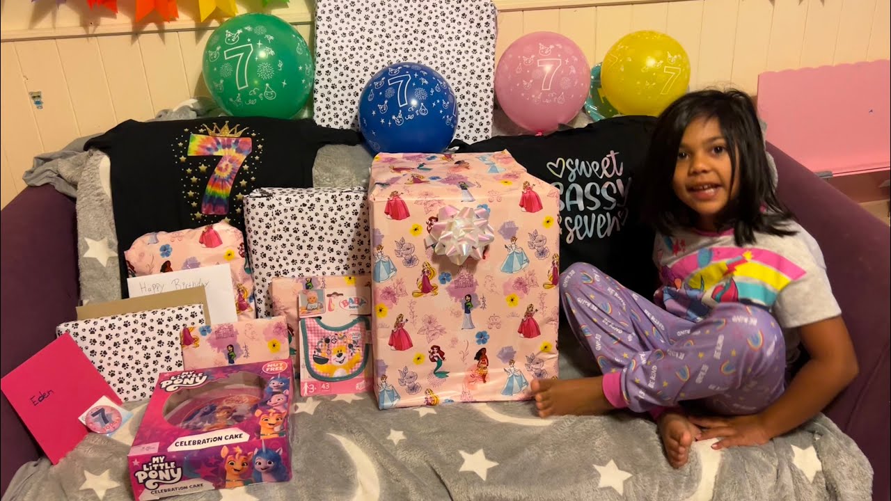 Edens 7th birthday | Present opening | What I got my 7 year old for her ...
