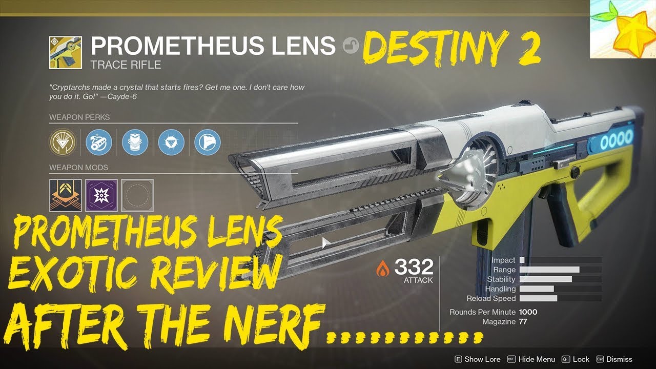 Destiny 2: PROMETHEUS LENS exotic review!!!! after the NERF!!!!! - YouTube
