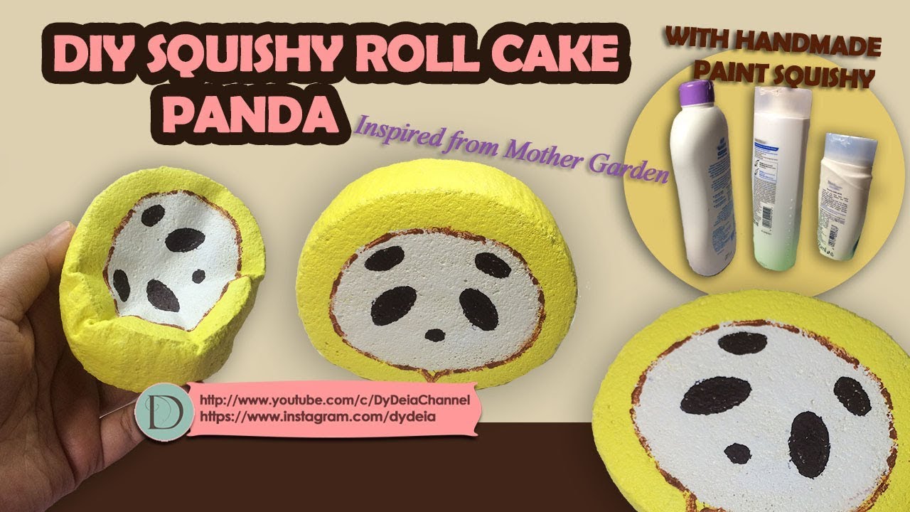 MEMBUAT SQUISHY ROLL CAKE PANDA HANDMADE(CC) - YouTube