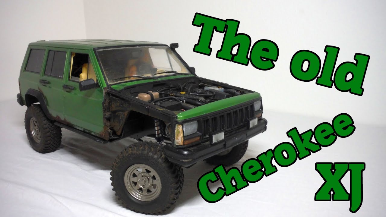 The old Cherokee XJ - Axial SCX-10 - handmade engine bay - YouTube