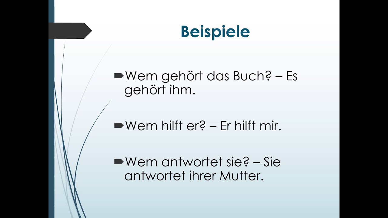 Gjermanisht Shqip Perkthim. Foljet qe marrin Dativ. Si te formojme ...